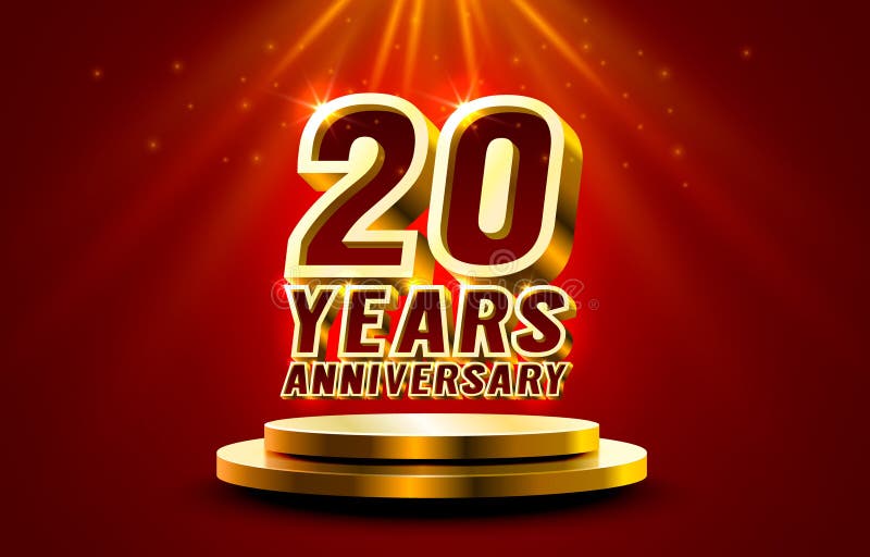 Anniversary 20th Year, Golden Celebration, Birthday Event. Vector ...