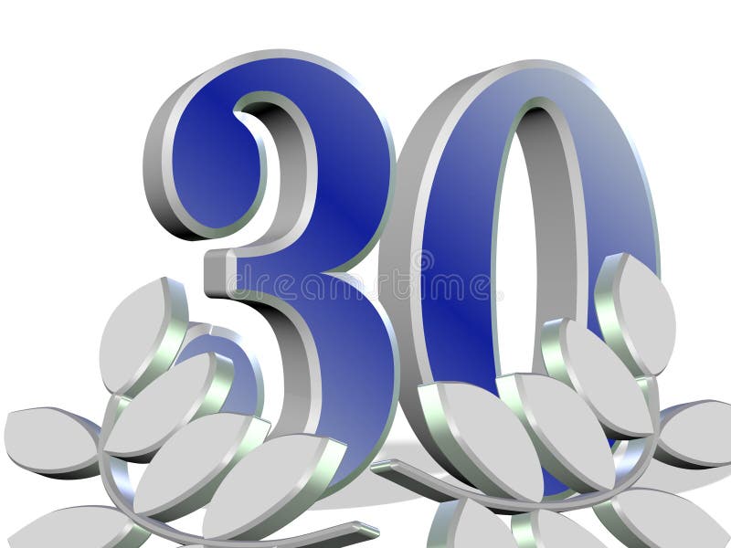 Anniversary, Thirty Years Old, with a Laurel Wreath Stock Illustration ...