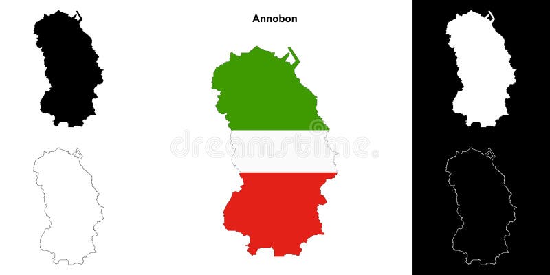 Annobon outline map stock illustration. Illustration of detailed ...