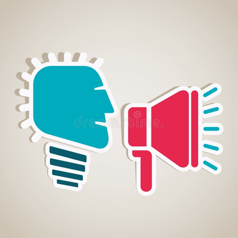 Announce Information Use of Speaker Stock Vector - Illustration of ...