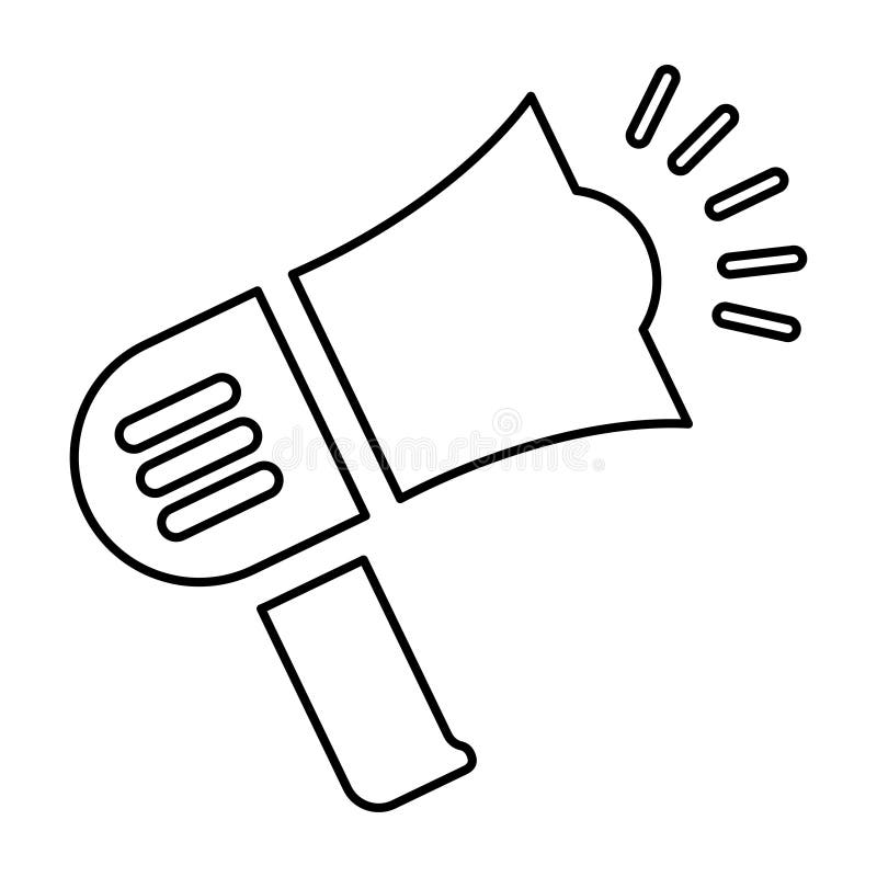 Announcement,Bullhorn Vector Icon in Line Style Stock Vector ...