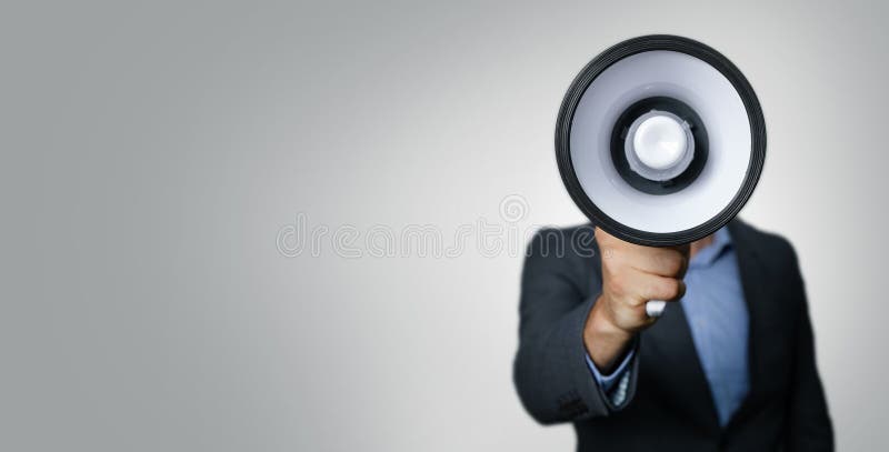 Businessman with Megaphone stock image. Image of energetic - 2254885