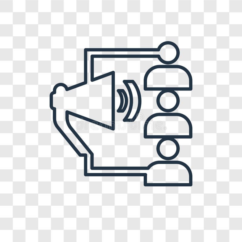 Announcement Concept Vector Linear Icon Isolated on Transparent Stock ...