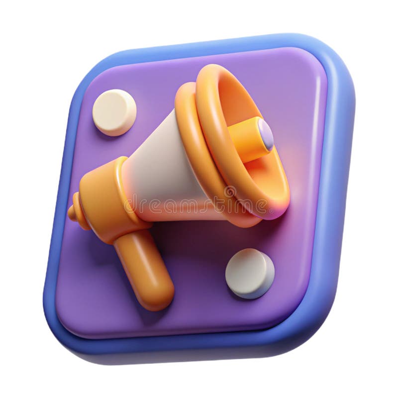 Announcement 3D Icon Public Notification and Communication Symbol Stock ...