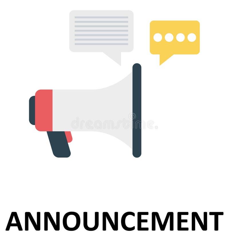 Announcement Isolated Color Vector Illustration Icon Stock Vector ...