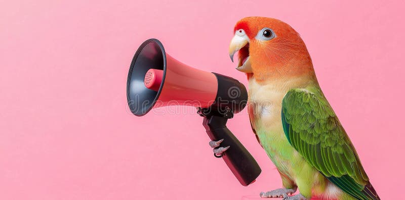 An Announcement, Notification, and Warning are Made by a Parrot Bird ...