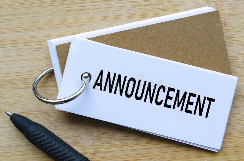Announcement Text on Notepad Indicating Official News or Internal ...
