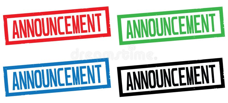 ANNOUNCEMENT Text, on Rectangle Border Stamp Sign. Stock Illustration ...