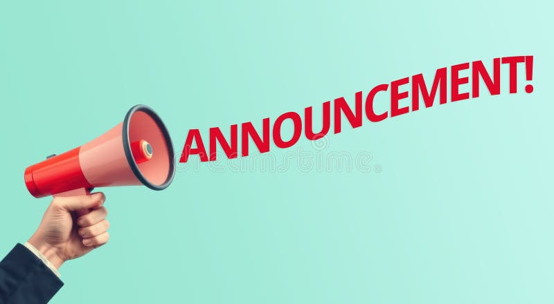 ANNOUNCEMENT! Text Words Inscription on the Background of a Megaphone ...