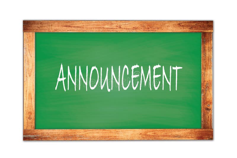 ANNOUNCEMENT Text Written on Green School Board Stock Illustration ...