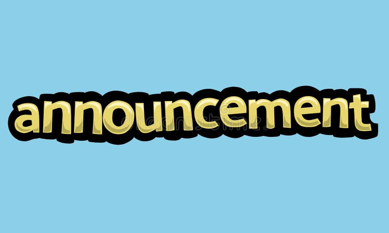 ANNOUNCEMENT Writing Vector Design on a Blue Background Stock Vector ...