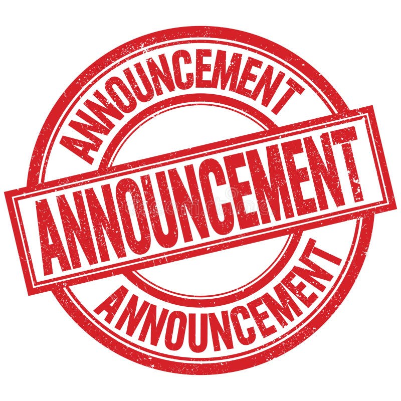 ANNOUNCEMENT Written Word on Red Stamp Sign Stock Illustration ...