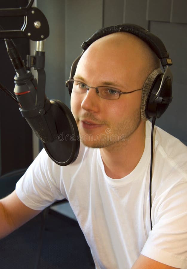 Announcer at radiostation stock photo. Image of loudspeaker - 2898550