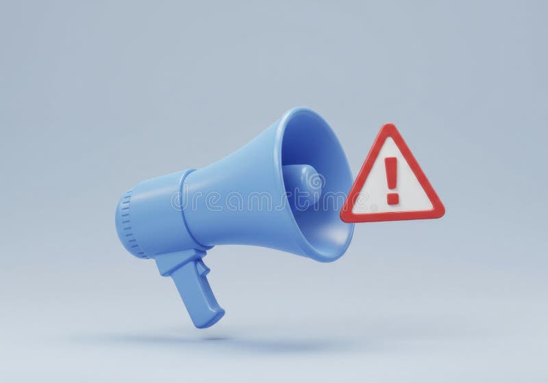 Announcing Danger Alert with Megaphone Illustration Stock Illustration ...