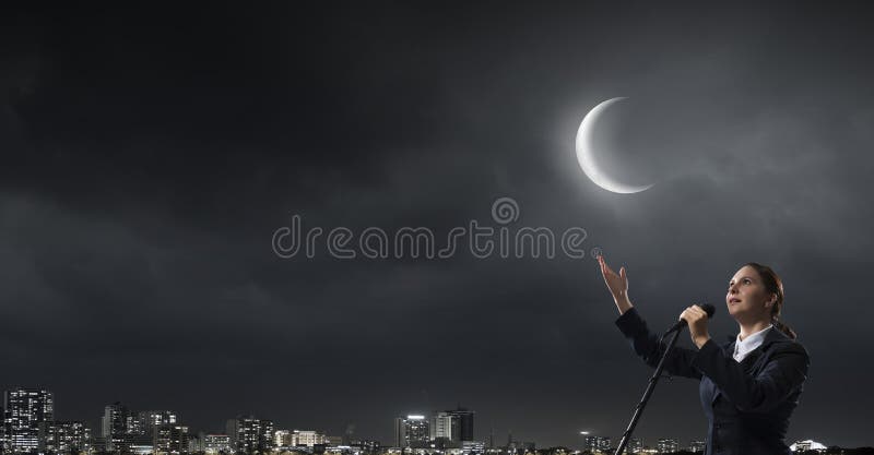 Announcing Her Impressive Speech Stock Photo - Image of agitation ...