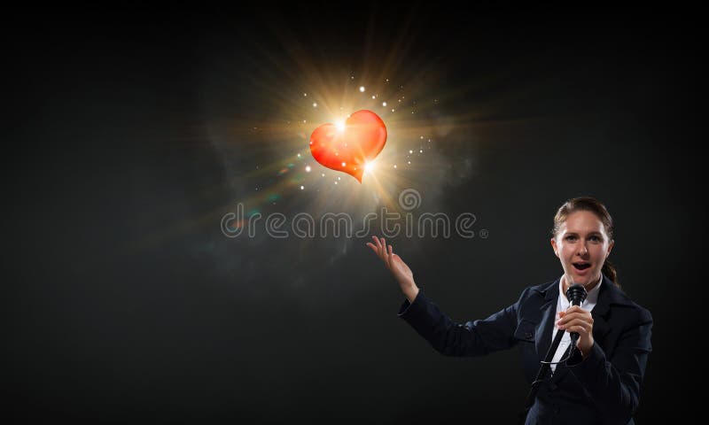 Announcing Her Impressive Speech Stock Photo - Image of talking, night ...