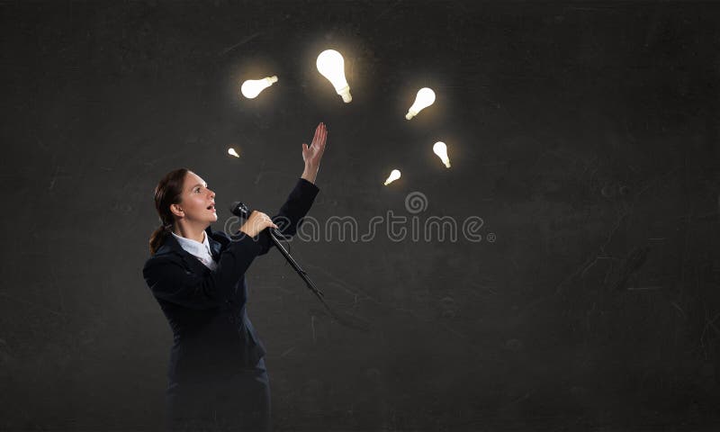Announcing Her Impressive Speech Stock Photo - Image of speaker, formal ...