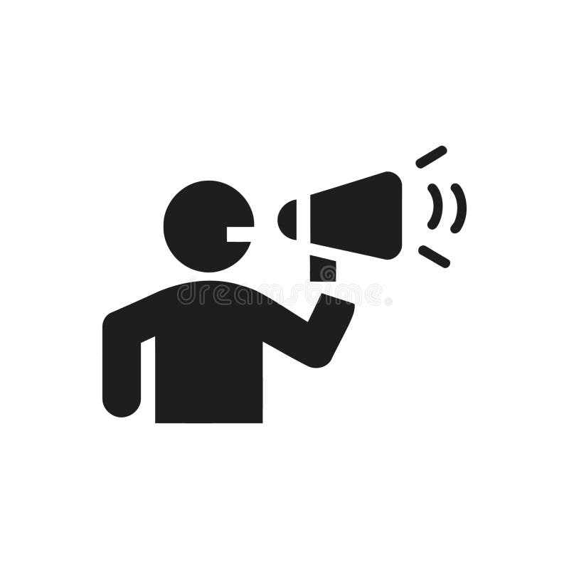 Announcing with Megaphone Icon Stock Vector - Illustration of symbol ...