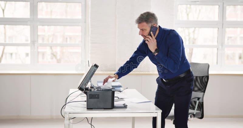 Annoyed by Broken Office Printer Toner Stock Photo - Image of problem ...