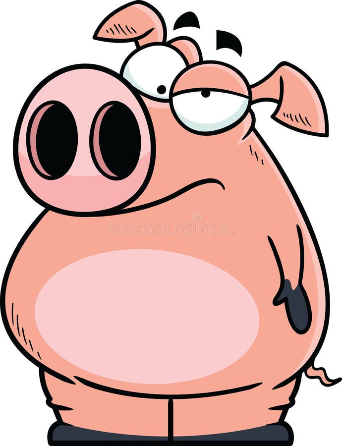 Annoyed Cartoon Pig stock vector. Illustration of farm - 83725129