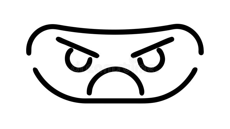 Annoyed Face Emoji Icon Vector Graphic, Emotion Expression Grumpy ...