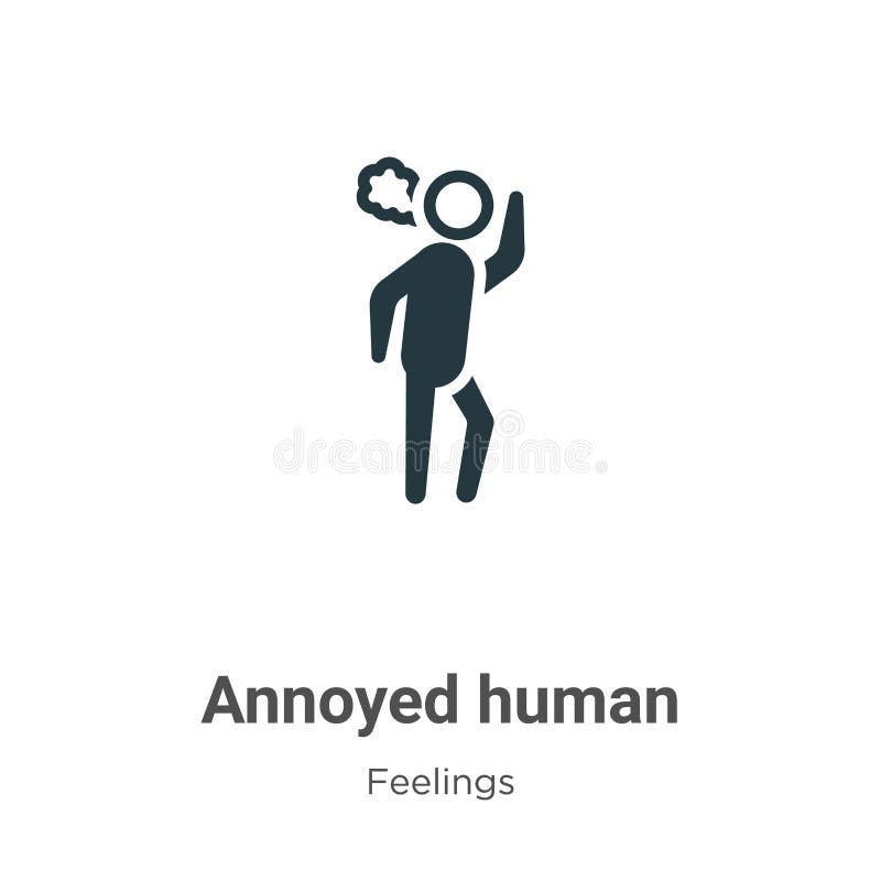 Annoyed Human Vector Icon on White Background. Flat Vector Annoyed ...