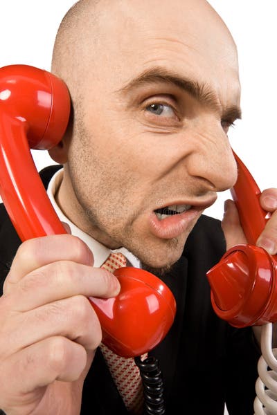 Annoying phone calls stock photo. Image of deal, phones - 4384526