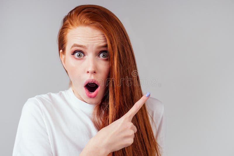 Annoying Redhaired Ginger Woman Feeling Irritation and Anger Studio ...