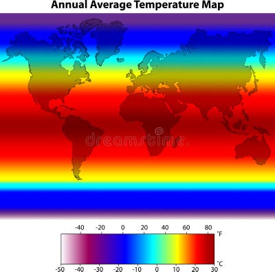 Annual Average Temperature Map Stock Vector - Illustration of solar ...