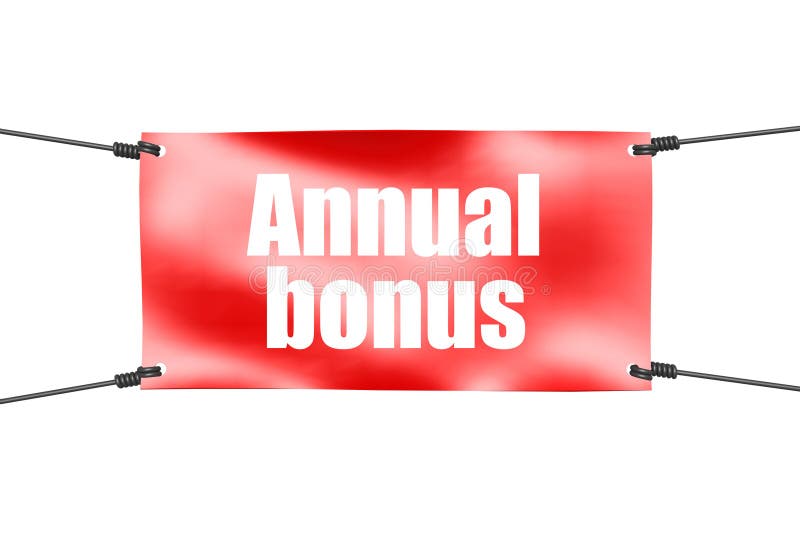 Annual Bonus Word with Red Banner Stock Illustration - Illustration of ...