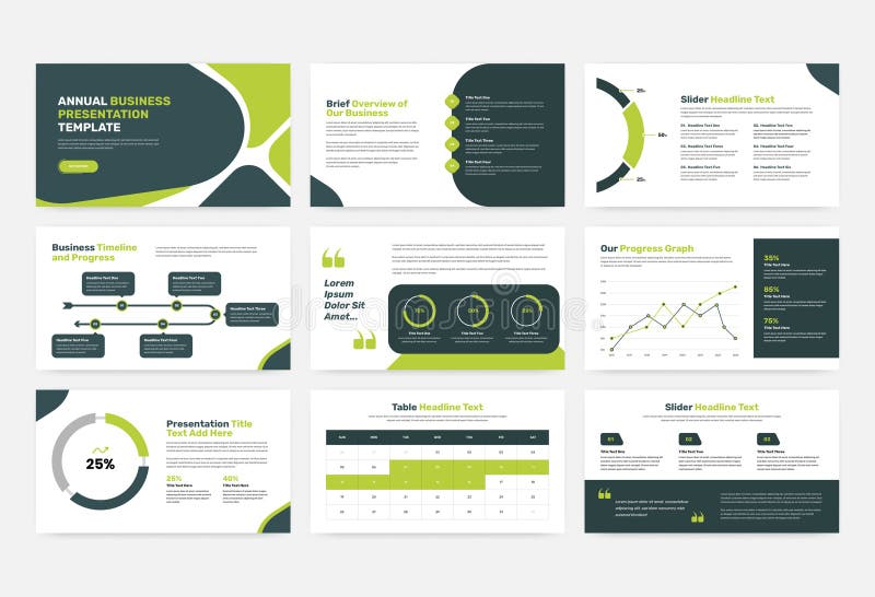 Annual Business Presentation and Data Overview Slider Template Stock ...