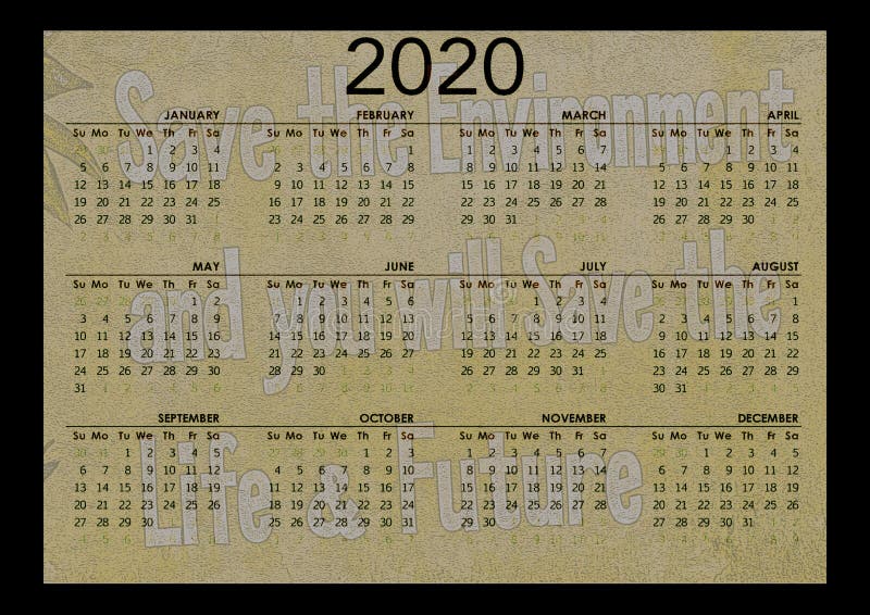 2020 Annual Calendar. Vector Illustration Stock Vector - Illustration ...