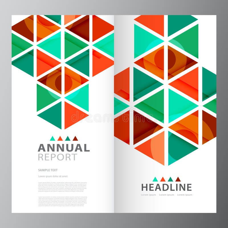 Annual Business Report Colorful Template Stock Vector - Illustration of ...