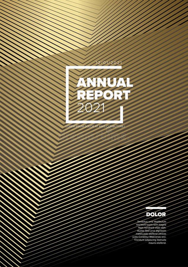 Annual Golden Minimalistic Report Cover Template Stock Vector ...