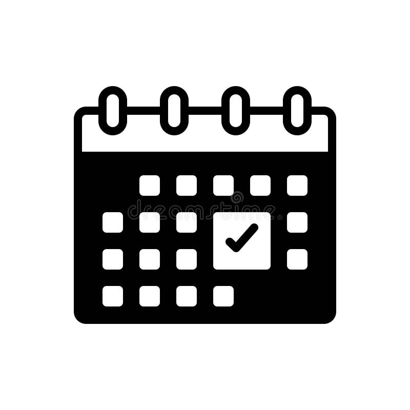 Black Solid Icon for Annual, Yearly and Per Annum Stock Illustration ...