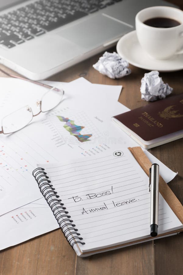 Annual Leave Text on Note Book Stock Photo - Image of papers, concept ...