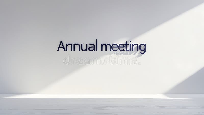 Annual Meeting Text Displayed on a Plain Wall with Shadow Effects Stock ...