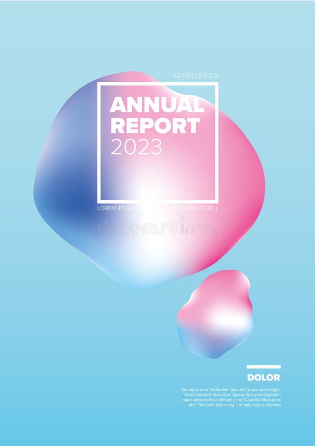 Annual Minimalistic Cyan Pink Report Cover Template Stock Vector ...