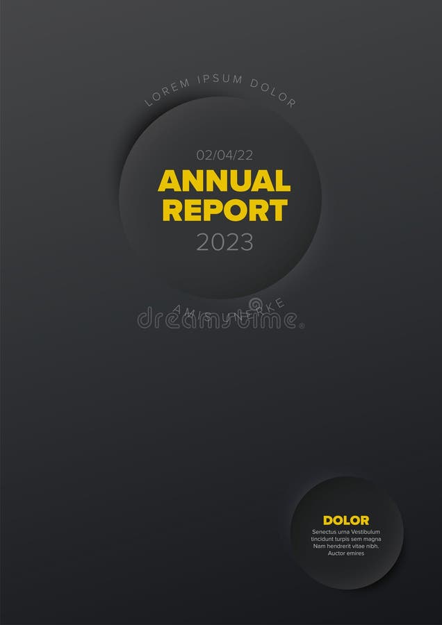 Annual Minimalistic Report Dark Cover Template Stock Vector ...
