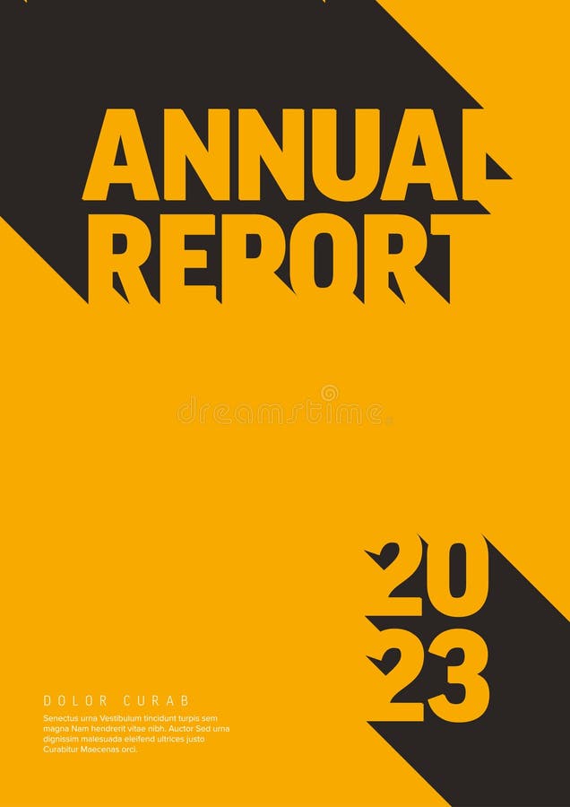 Annual Minimalistic Report Yellow Cover Template with Long Shadow ...