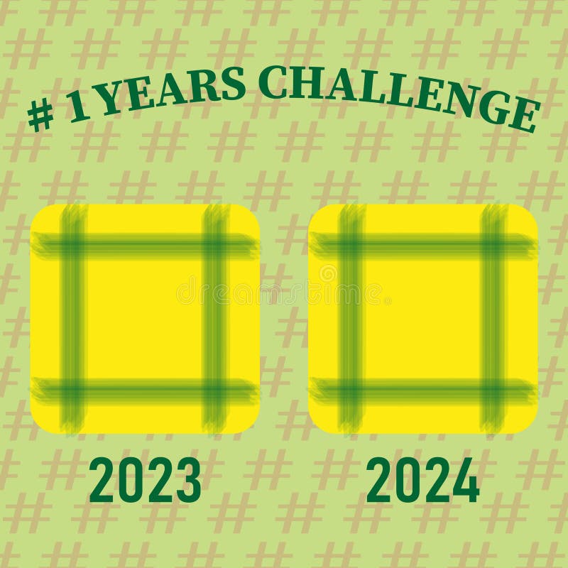 Annual Pattern Shift. 2023 To 2024. Vibrant Yellow Squares Vector ...