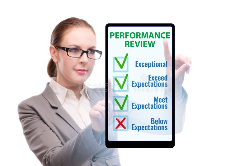 Annual Performance Review Concept with Businesswoman Stock Image ...