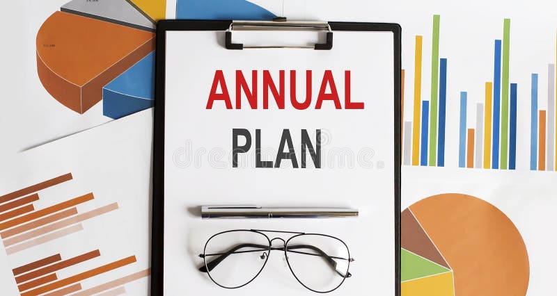 ANNUAL PLAN Text . Conceptual Background with Chart ,papers, Pen and ...