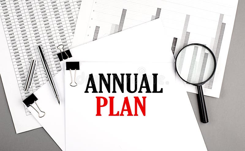 ANNUAL PLAN Text . Conceptual Background with Chart ,papers, Pen and ...