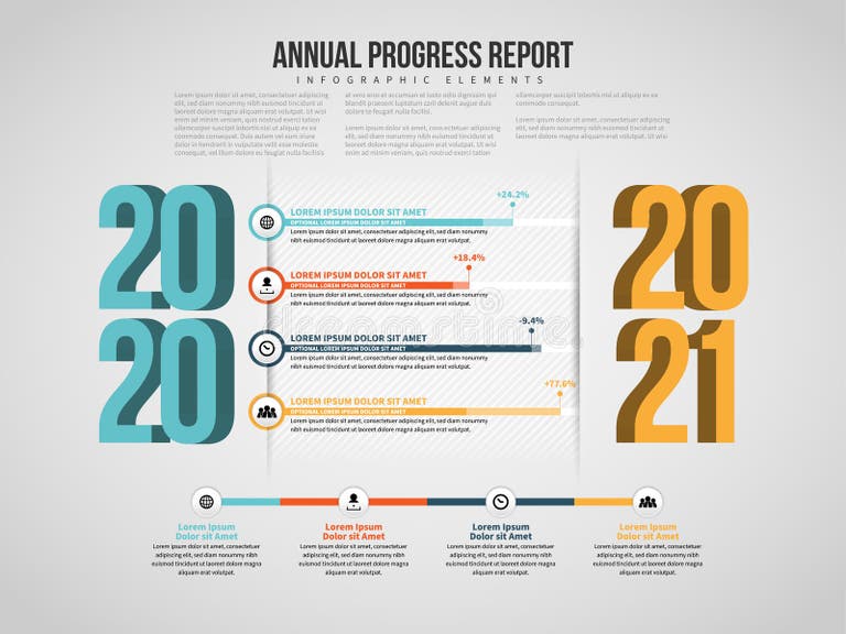 Annual Progress Report Infographic Stock Vector - Illustration of label ...