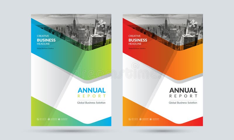 Gradient Color Annual Report Design Template Concept Stock Vector ...