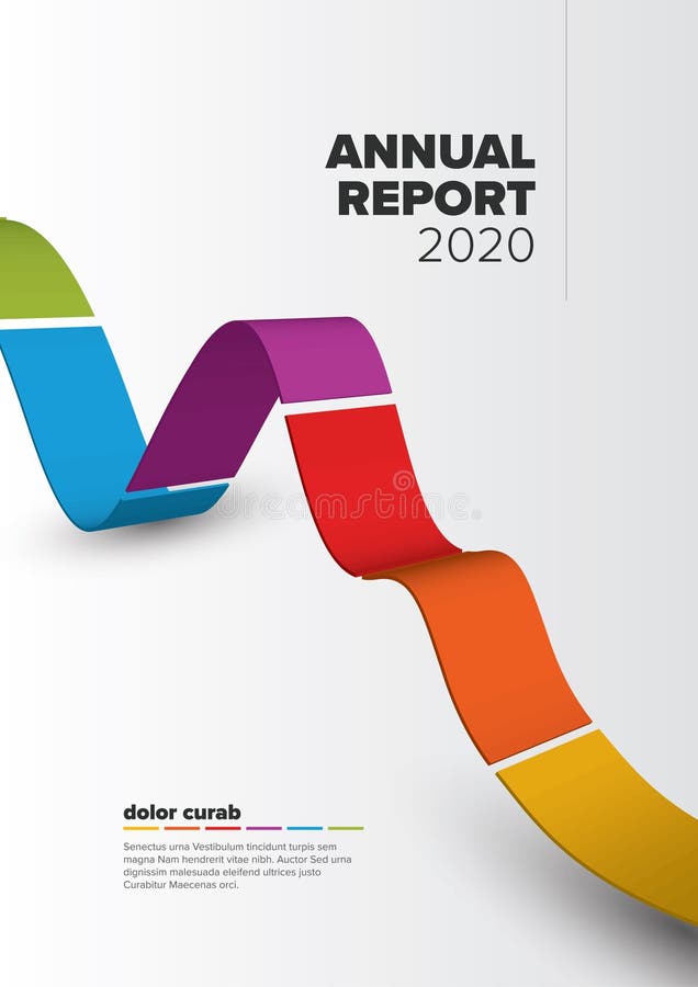 Annual Report Cover Template with Abstract Graph Stock Vector ...