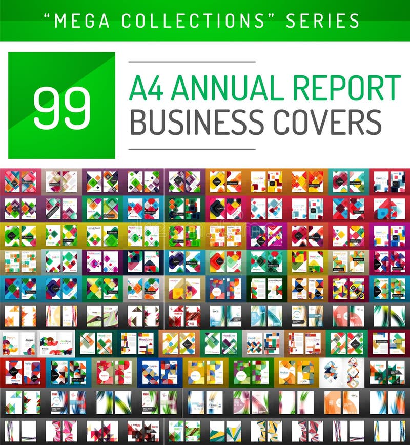 Annual Report Covers Mega Collection Stock Illustration - Illustration ...