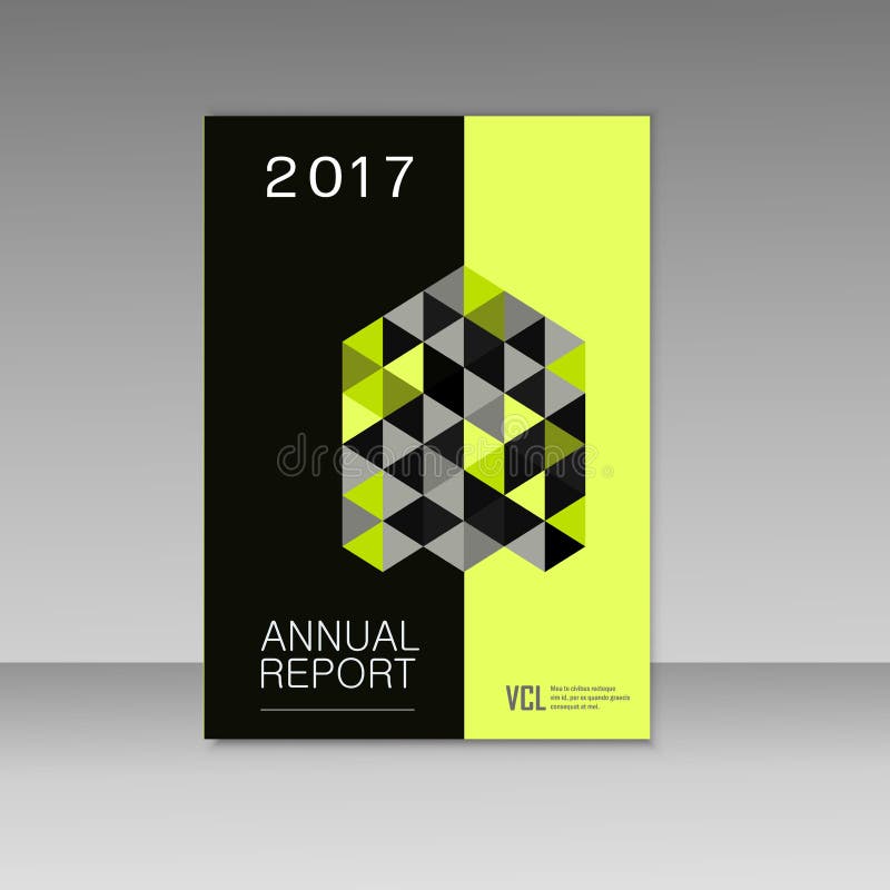 Annual Report Design with Abstract Triangles Background Stock Vector ...