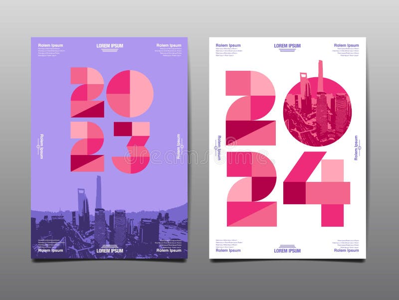 Annual Report 2023,2024 ,template Layout Design, Typography Flat Design ...